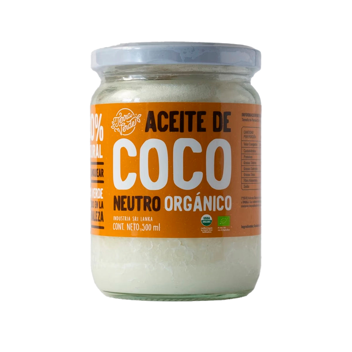Aceite de Coco Neutro Extra Virgen Orgánico 500 ml | Terra Verde – Odín ...